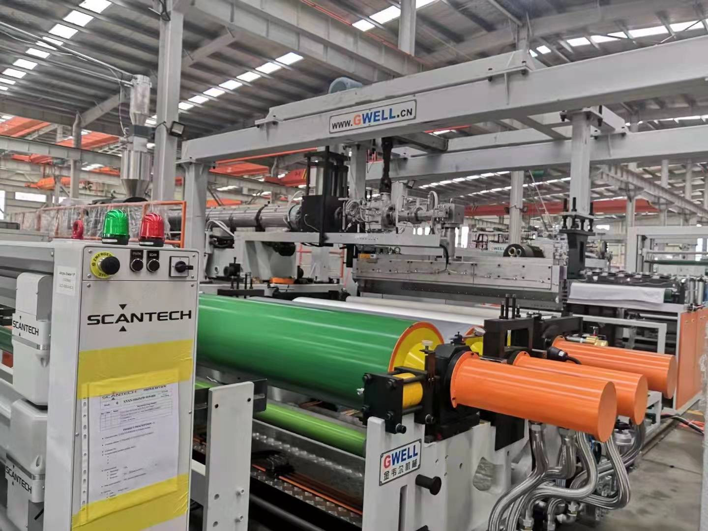 Three Layers TPU Cast Film Making Machine Single Screw Extruder